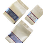 High Quality Kraft Packaging Bags With Window Zipper Lock Flat Bottom Pouch For Snack Nuts Food Packaging