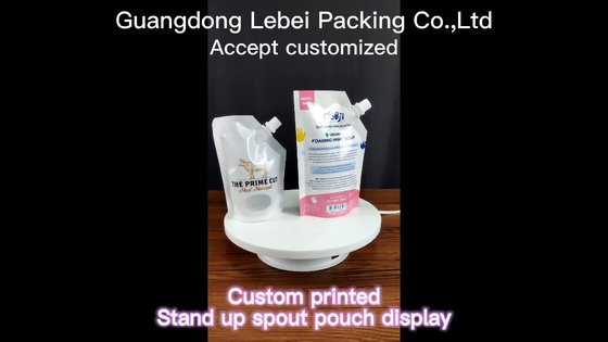 Customized Print Liquid Pouch With Spout Stand Up Pouch For Shampoo Packaging Bag