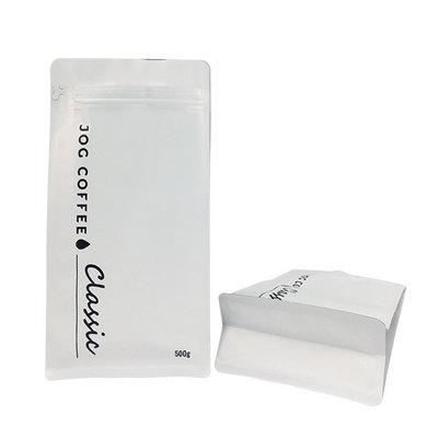 Customized Print High Quantity With Valve Flat Bottom Pouch One Side Zipper Coffee Bag