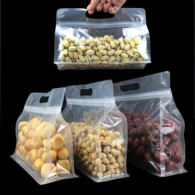 Hot Sale Plastic Zipper Bag Resealable Flat Bottom Bag For Dry Food