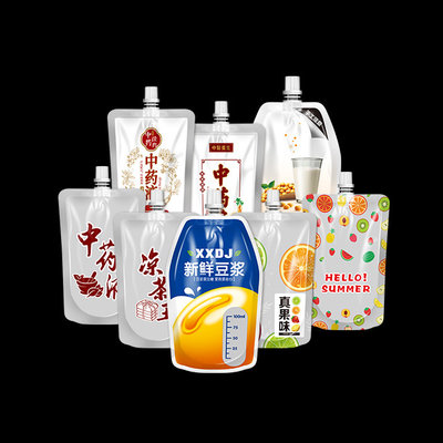 Customized Flexible Plastic Liquid Pouch Fruit Juice Milk Tea Packing Spout Pouch Liquid Packaging Bag Drink Pouches