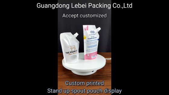 Customize Print  Plastic Bag  Stand Up Pouch With Spout For Milk Dink Juice Packing Bag