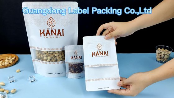 Customized Design Stand Up Pouches Kraft Paper With Zipper For Food Nut Packaging Bag